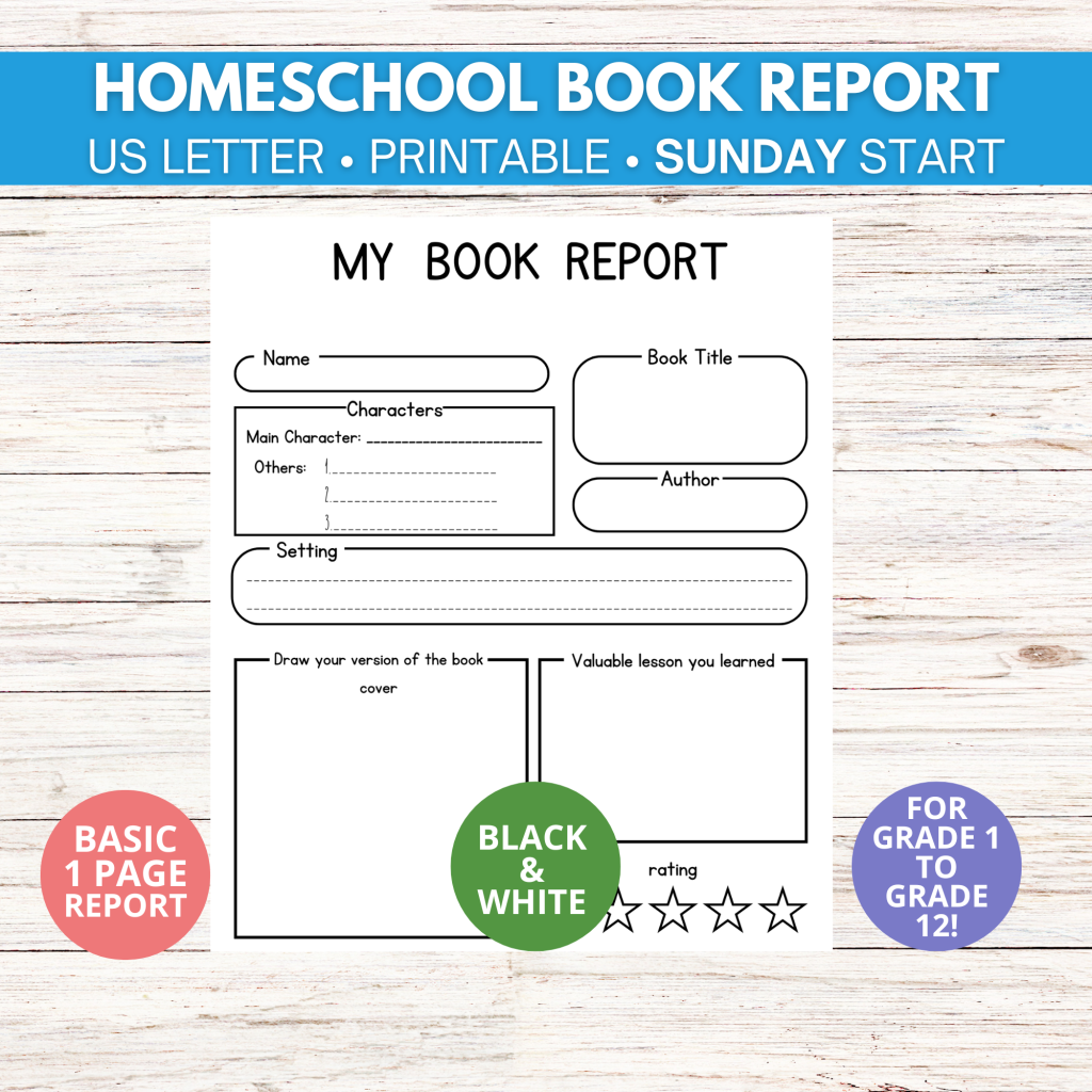Basic Homeschool Book Report - Thrive at Home Shop