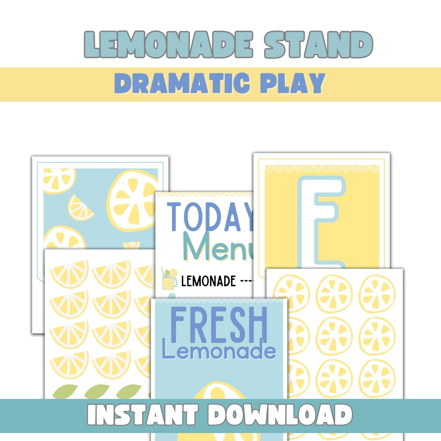 Printable Lemonade Stand Dramatic Play Kit - Thrive at Home Shop